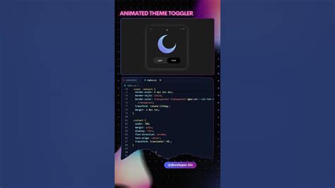 Animated Theme Toggler Using Html And Css Youtube