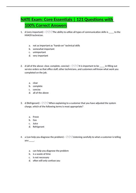 NATE Tests Compilation BUNDLE Stuvia US