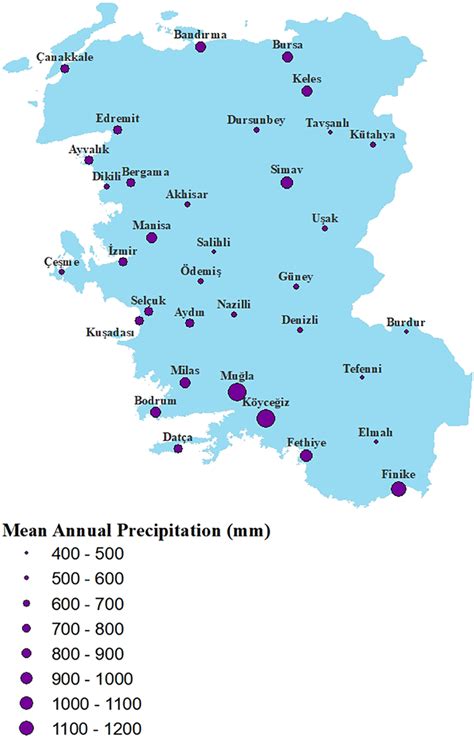Long Term Mean Annual Precipitation Values At Stations Download