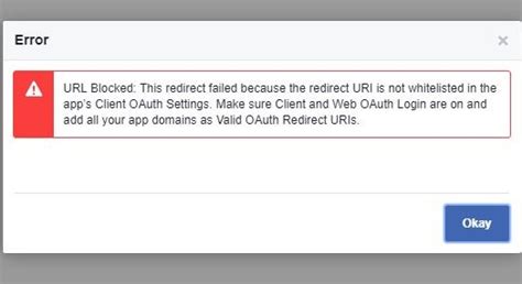 Fixed Failed Because The Redirect URI Is Not Whitelisted In The Apps Client OAuth Settings