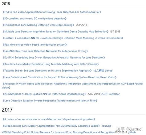 Github：车道线检测最全资料集锦 知乎