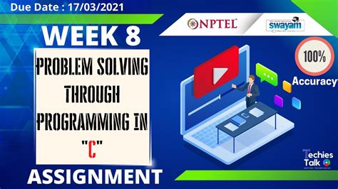 Nptel Problem Solving Through Programming In C Week 8 Quiz Assignment