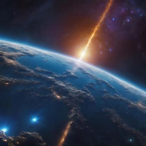 Premium Photo Blue Radiation Floating In Space