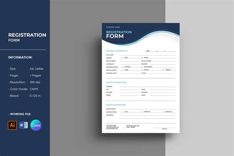 Registration Form Template Stationery Sistec 132595
