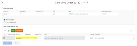 Cannot Enter Order Number For Split Shop Order Ifs Community