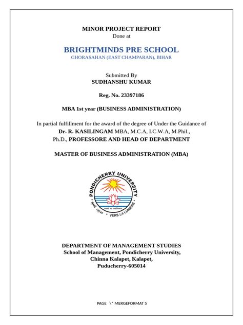 Minor Project Work Sudhanshu Pdf