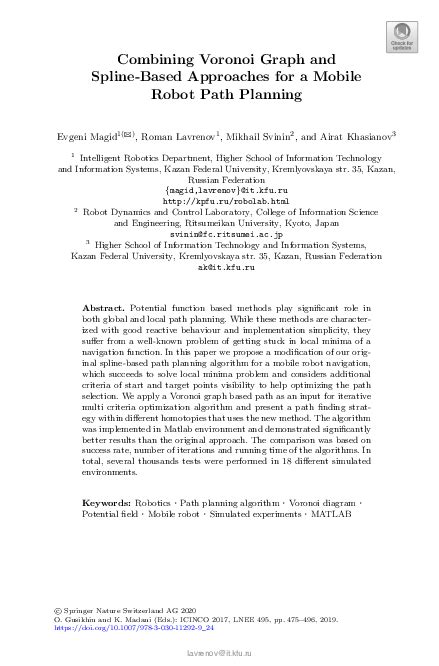 Pdf Combining Voronoi Graph And Spline Based Approaches For A Mobile
