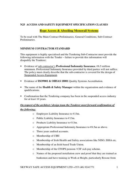 Rope Access And Abseiling Monorail Systems Pdf