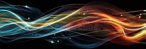 Dynamic Energy Wave Flows Through Digital Space Illustrating Abstract