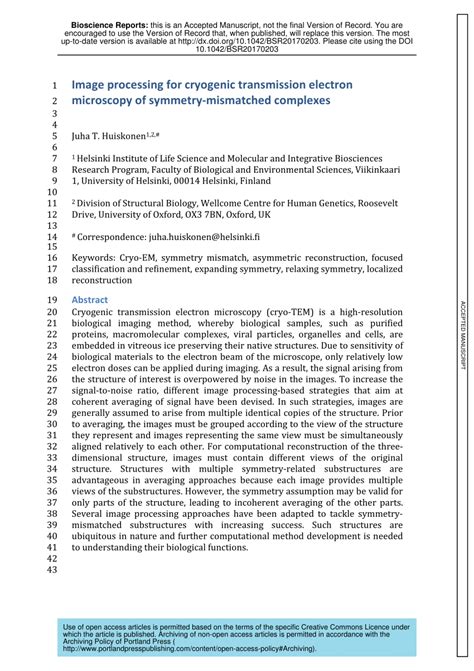 Pdf Image Processing For Cryogenic Transmission Electron Microscopy
