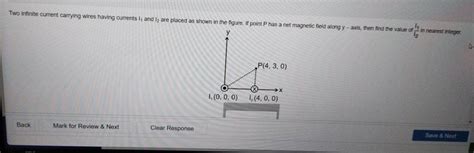 Two Infinite Current Carrying Wires Having Currents I1 And I2 Are Place