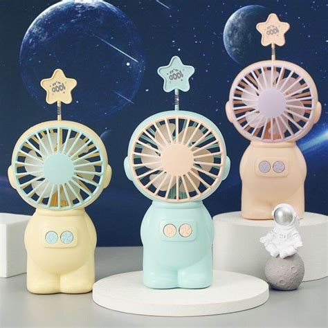 พร้อมส่ง🧑‍🚀พัดลม นักบินอวกาศน่ารัก พัดลมมีไฟ พัดลมพกพา พัดลมพกพาชาร์จ