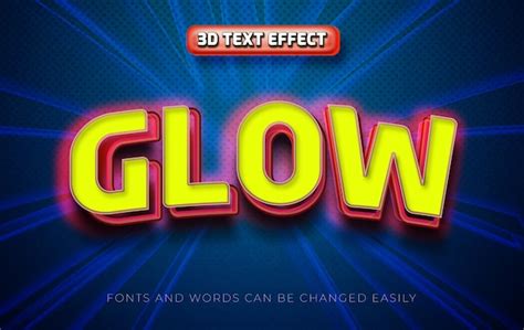 Premium Vector Glow Yellow 3d Editable Text Effect Style