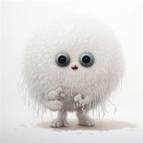 Whimsical Cartoon Illustration Of Nubby In White Background Stock