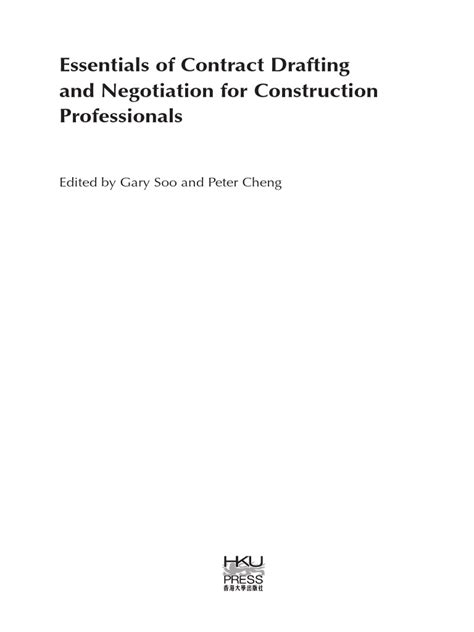 Essentials of Contract Drafting and Negotiation For Construction Professionals | PDF