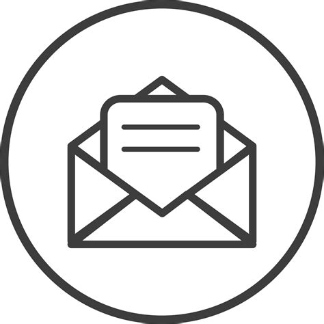 Email Message Icon In Thin Line Black Circle Frames 25213398 Png