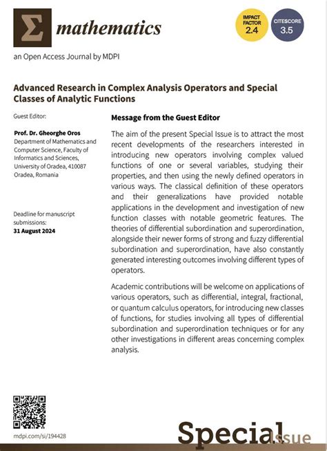 Mathematics Mdpi On Linkedin 🎷 New Special Issue Online For Submission