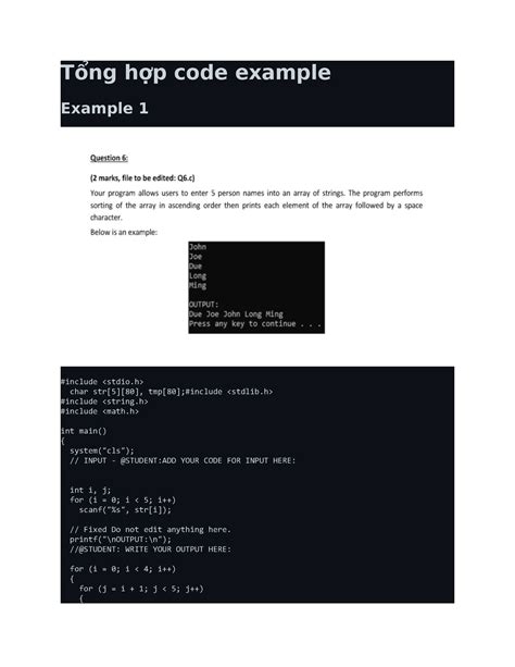 Tổng Hợp Code Example ádasdsad Tổng Hợp Code Example Example 1