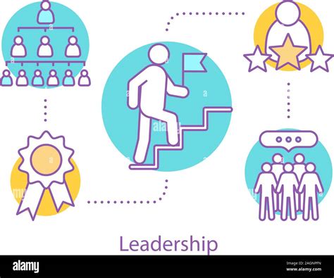 Leadership Concept Icon Career Ladder Goal Achieving Idea Thin Line