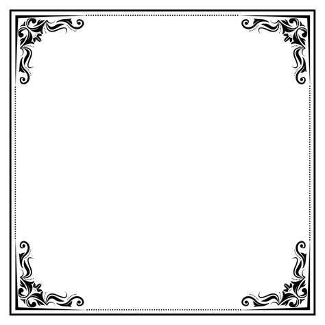 직사각형 꽃 테두리 검정 직사각형 꽃 무늬의 경계 사각형 테두리 Png 일러스트 및 Psd 이미지 무료 다운로드 Pngtree