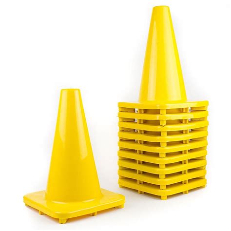 12 Traffic Cones Plain Yellow 40