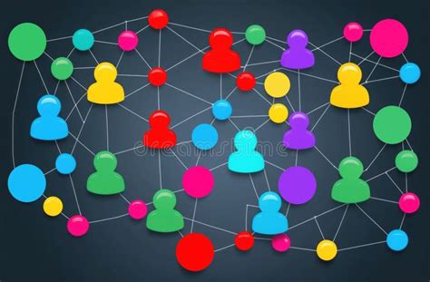 Bright Figures Connected By Lines Depict Social Media Networks And Interactions Between Users