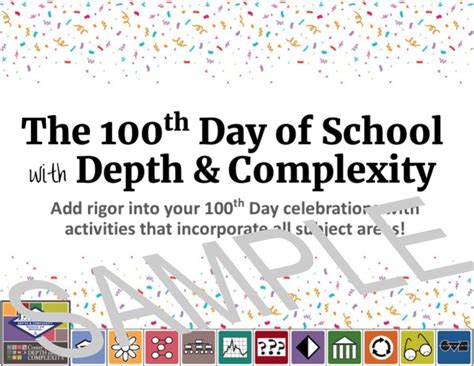 The 100th Day Of School With Depth And Complexity Kindergarten 2nd Grade The Center For