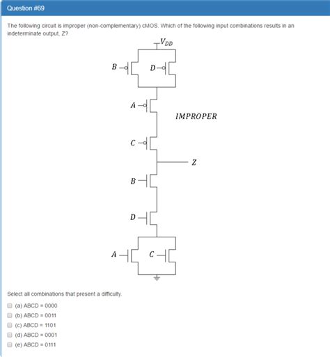 Solved Question 69 The Following Circuit Is Improper