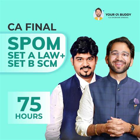 CA Final SPOM LAW SCM SET A SET B Batch The Rankers Way