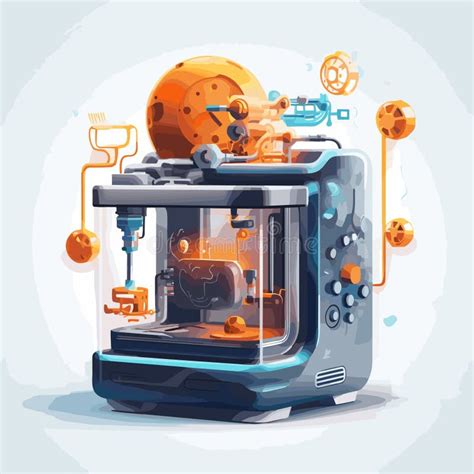 3d Printer Vector Stock Vector Illustration Of Printer 286238834