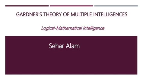 Logical Mathematical Intelligence