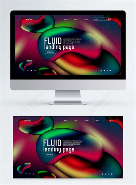 신비한 유체 요소 방문 페이지 Ui 디자인 이미지 사진 465500981 무료 다운로드