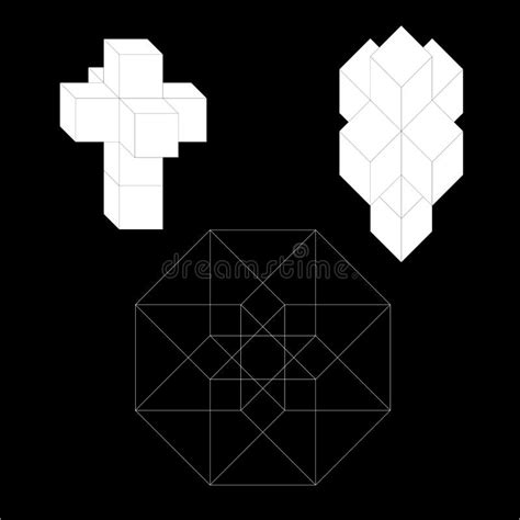 4 dimensional hypercube tesseract rotating in outer space and stars
