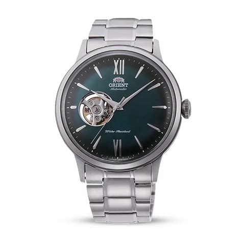Orient Bambino Ra Ag0026e Open Heart Green Dial Mens Watch
