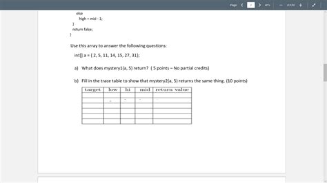 Solved Page Ot 5 2oom 2 Arrays Functions The Following Two