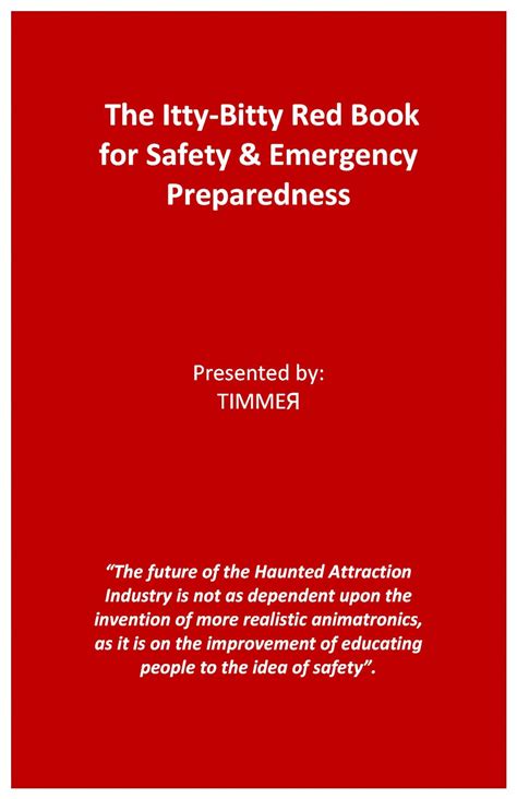 The Itty Bitty Red Book For Safety And Emergency Preparedness The Itty Bitty Book Series