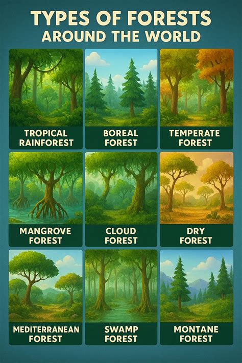 Types Of Forests Around The World Forest Types Poster Amazon
