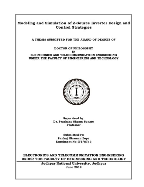 Pdf Modeling And Simulation Of Z Source Inverter Design And Control