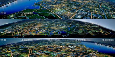 南通城市夜景鸟瞰模型 现代场景模型库 3ds Maxmax模型下载 Cg模型网
