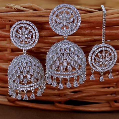 American Diamond Earrings Kuvar Jewels