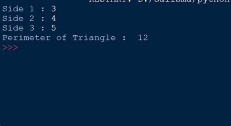python program to calculate area and perimeter of triangle programming code examples