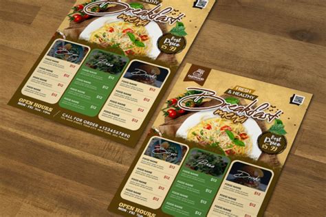 دانلود طرح منوی غذای رستوران Psd 132135 پی اس دی فا