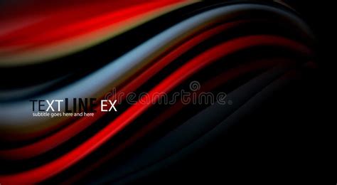 Fluid Rainbow Colors On Black Background Vector Wave Lines And Swirls