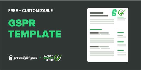Gspr Template Greenlight Guru Cqg
