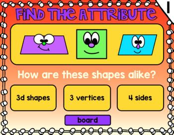 D Shape Attributes Powerpoint Game By Teach Adorn TPT