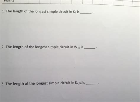 solved the length of the longest simple circuit k s is the