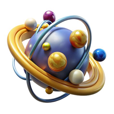 Wonderful Contemporary Abstract 3d Sphere With Orbiting Colorful