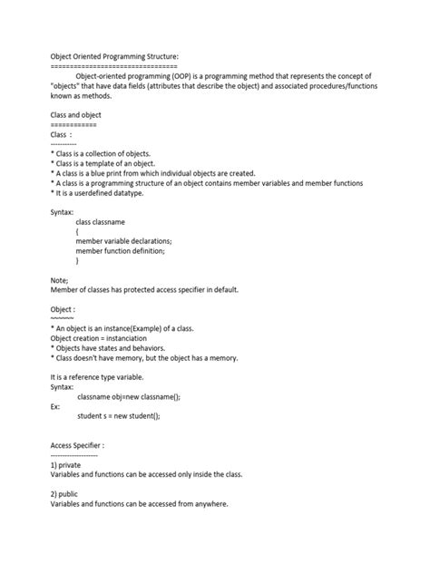 Oops1 Pdf Class Computer Programming Method Computer Programming