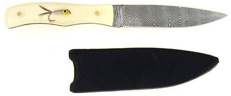 Rb Johnson Custom Hunter Plexiglass Lure Damascus American Edge Knives