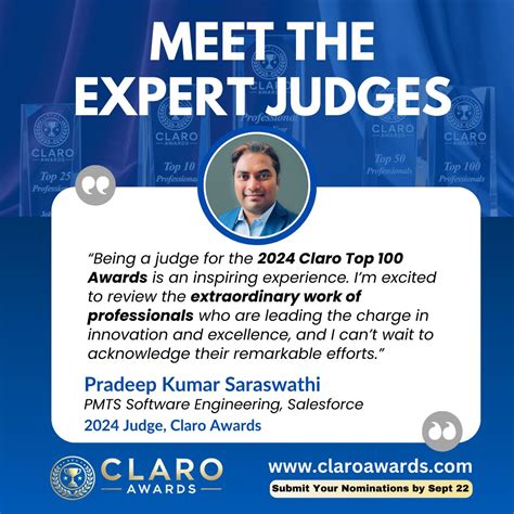 Congrats Pradeep Kumar Saraswathi For Being Selected As A Judge For The 2024 Claro Awards Jit